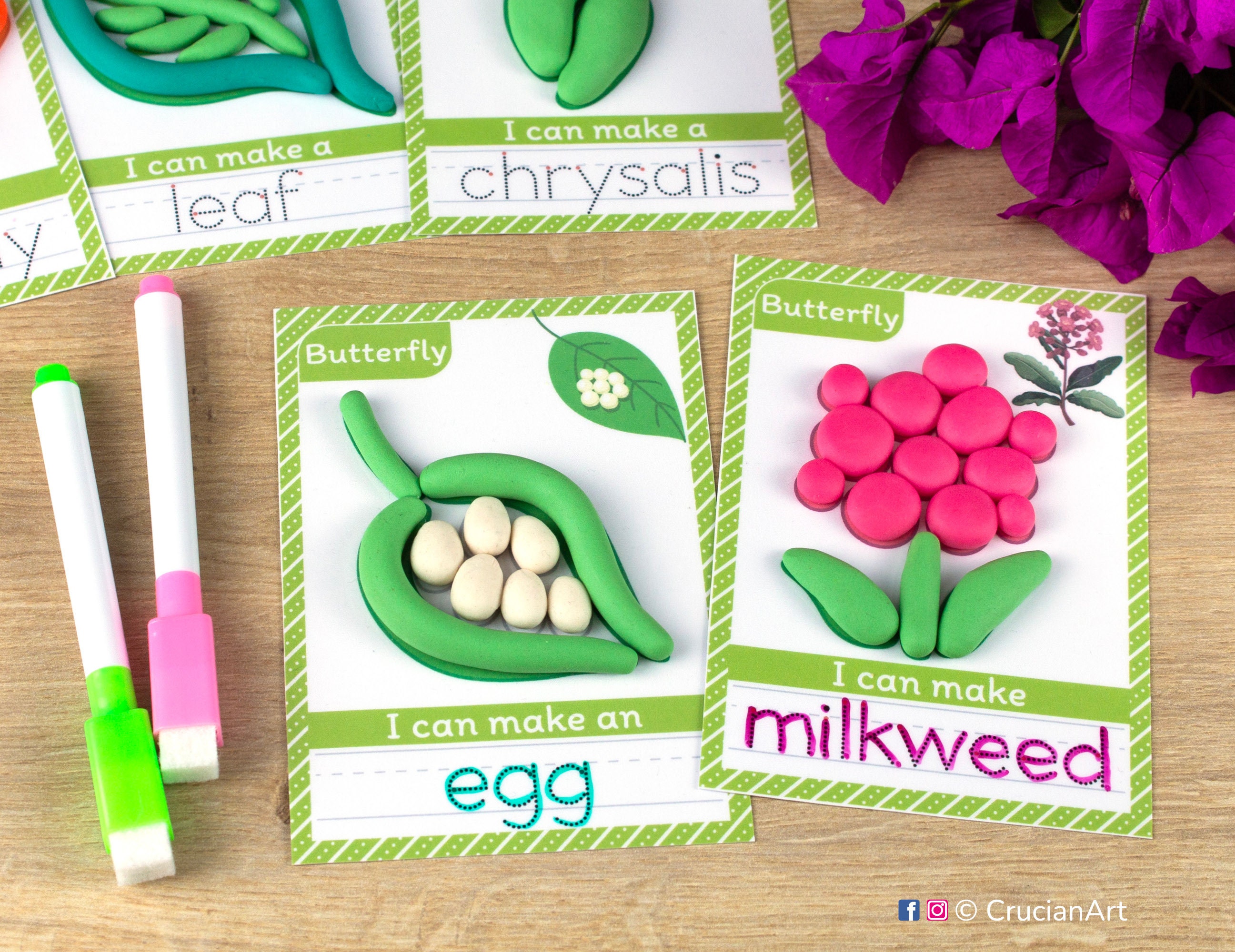 Life Cycle of Butterfly Playdough Mats: Printable Play Dough Activity ...