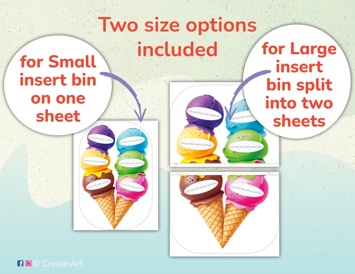Ice Cream Scoop Color Sorting Activity: Flisat Insert Printable ...