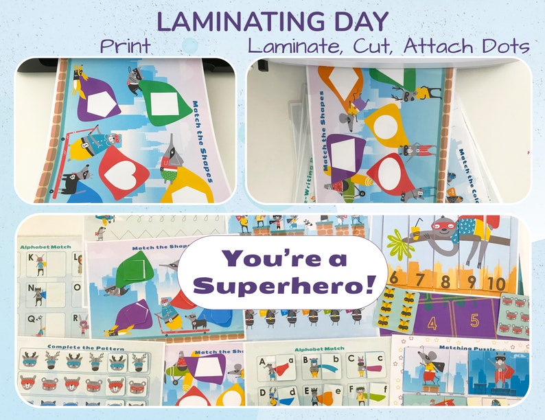 Superhero Preschool Busy Book. Printable Super Hero Learning - Etsy