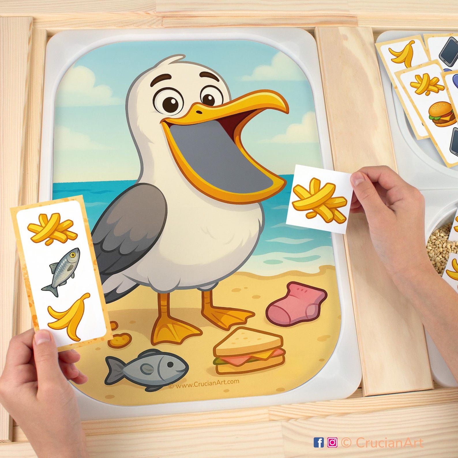 Feed the Seagull Flisat Insert: Matching Activity for Sensory Table ...