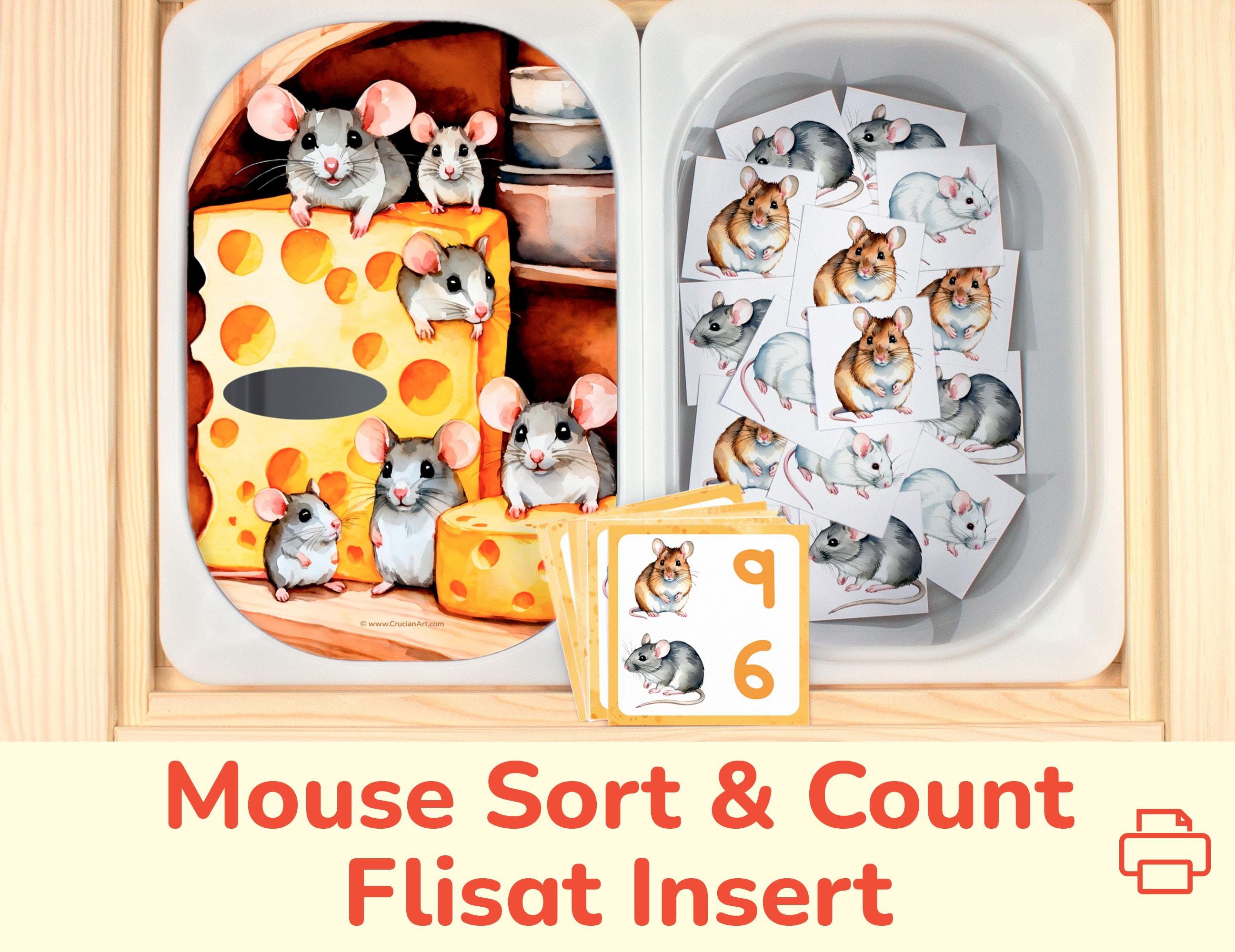 Mouse Flisat Insert: Sort and Count up to 12 Printable Activity for ...