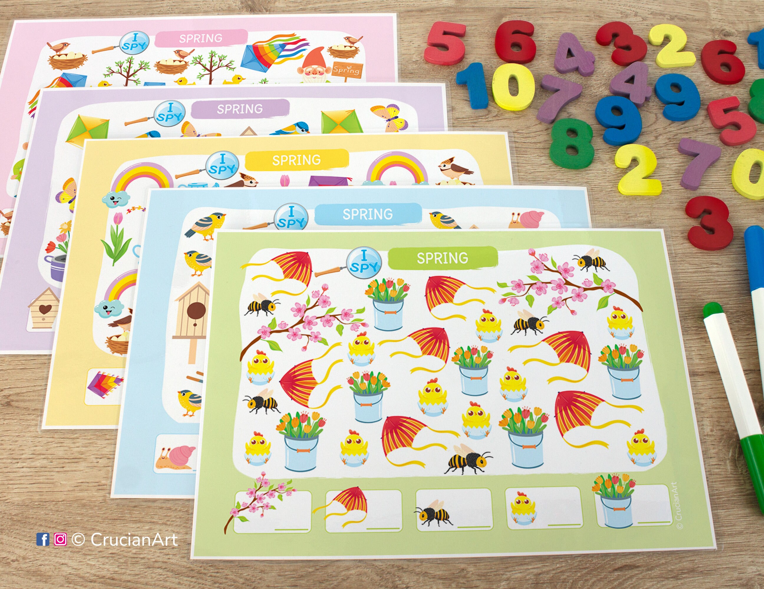 Spring Counting Activity. I Spy Printable Worksheets. - Etsy