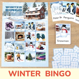 Winter Bingo Game: Printable Preschool, Kindergarten, Toddler Activity ...