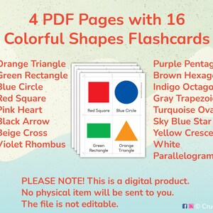 Shapes and Colors Flashcards: Toddler Visual Cards, Preschool Learning ...