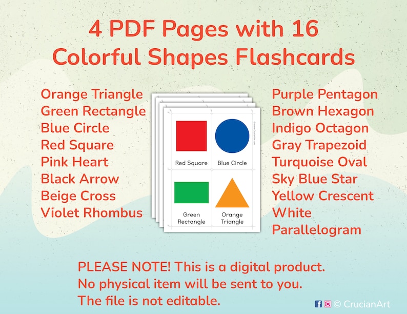 Shapes and Colors Flashcards: Toddler Visual Cards, Preschool Learning ...