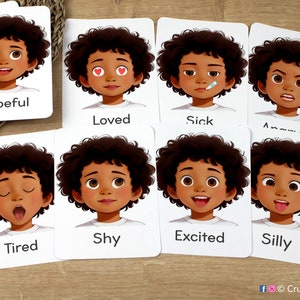 Emotion Flash Cards. Printable Flashcards for Boy: Explore Feelings ...