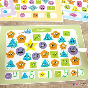 Shapes I Spy Counting Activity. 2D Shapes Printable Worksheets ...