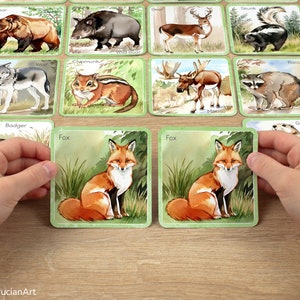 Woodland Animals Memory Game: Printable Toddler Preschool Kindergarten ...