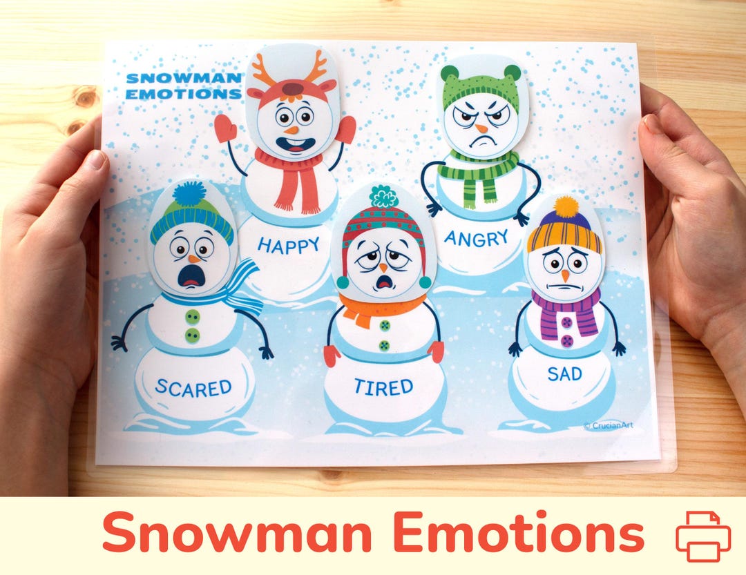 Emotions With Snowmen: Winter Printable Activity, Homeschool Printables ...