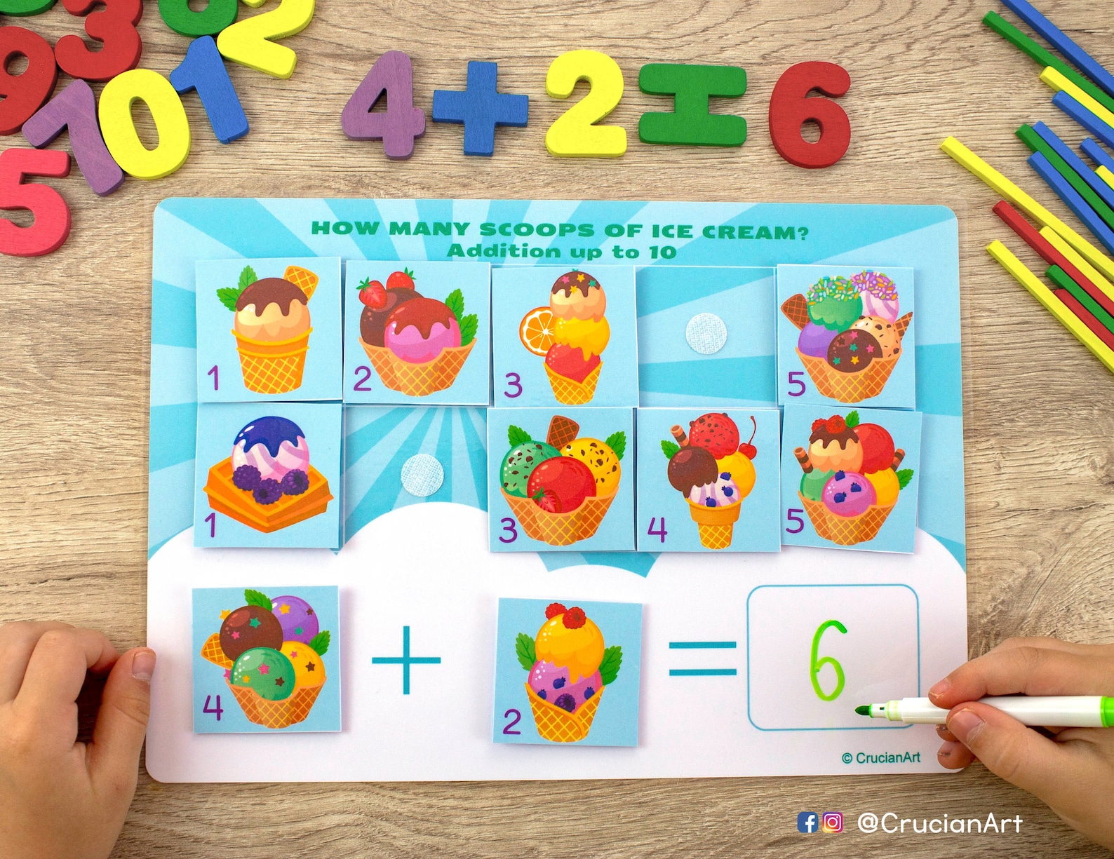 ICE CREAM Printable Busy Book. Preschool & Toddler Learning Activities ...