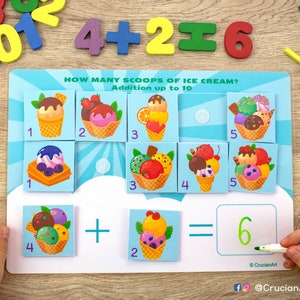 ICE CREAM Printable Busy Book. Preschool & Toddler Learning Activities ...