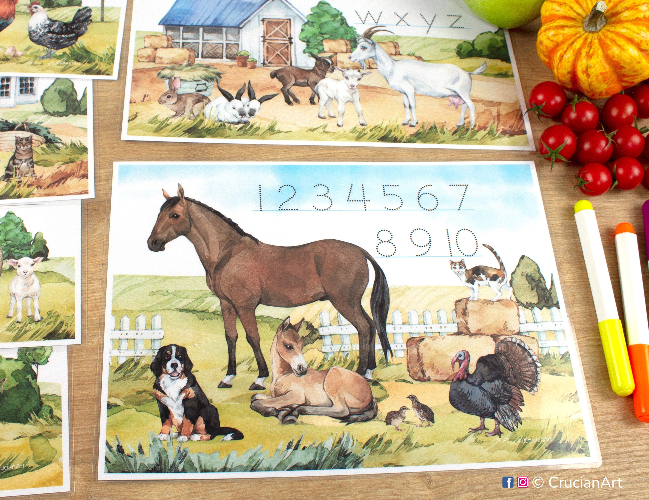 FARM Name Tracing Personalized Worksheets. Farm Animals Custom - Etsy