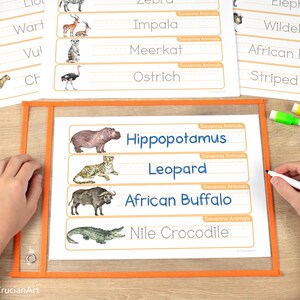 Savanna Grassland Animals Tracing Strips: Printable Educational ...