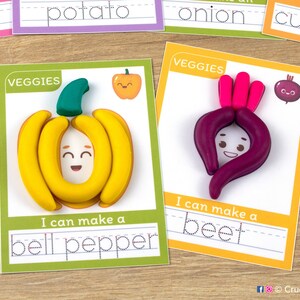 Vegetables Playdough Mats. Printable Toddler Preschool Educational ...