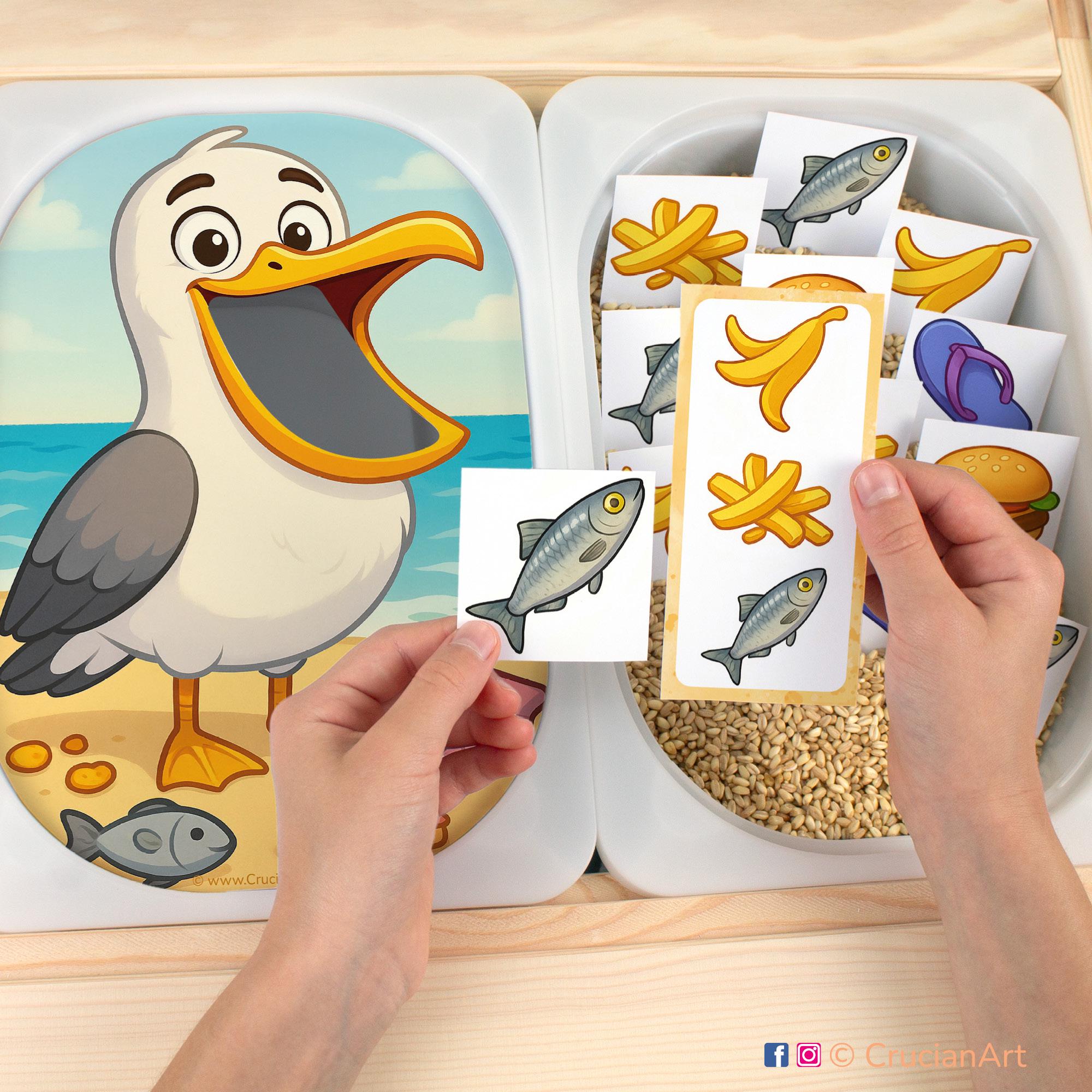 Feed the Seagull Flisat Insert: Matching Activity for Sensory Table ...