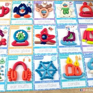 Winter Playdough Mats: Printable Play Dough Mat. Toddler Preschool ...