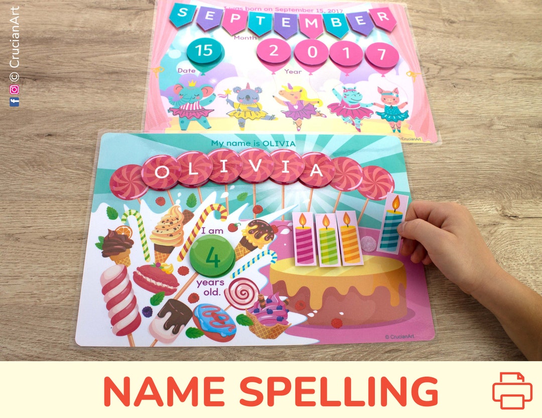 Personalized Name Spelling Page for Girl. All About Me Printable ...