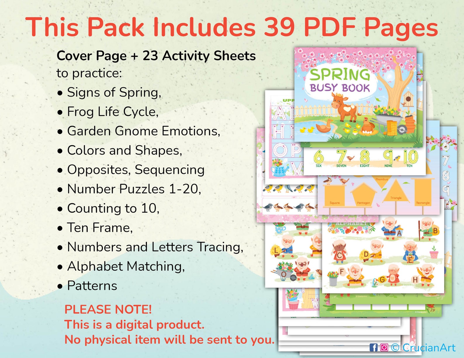 Spring Busy Book. Printable Preschool Activity Book. Preschool ...