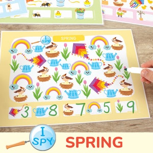 Spring Counting Activity. I Spy Printable Worksheets. Preschool ...