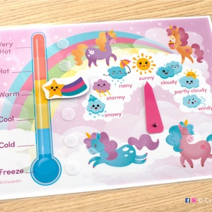 Rainbow Unicorn Weather Activity. Printable Learning Material ...