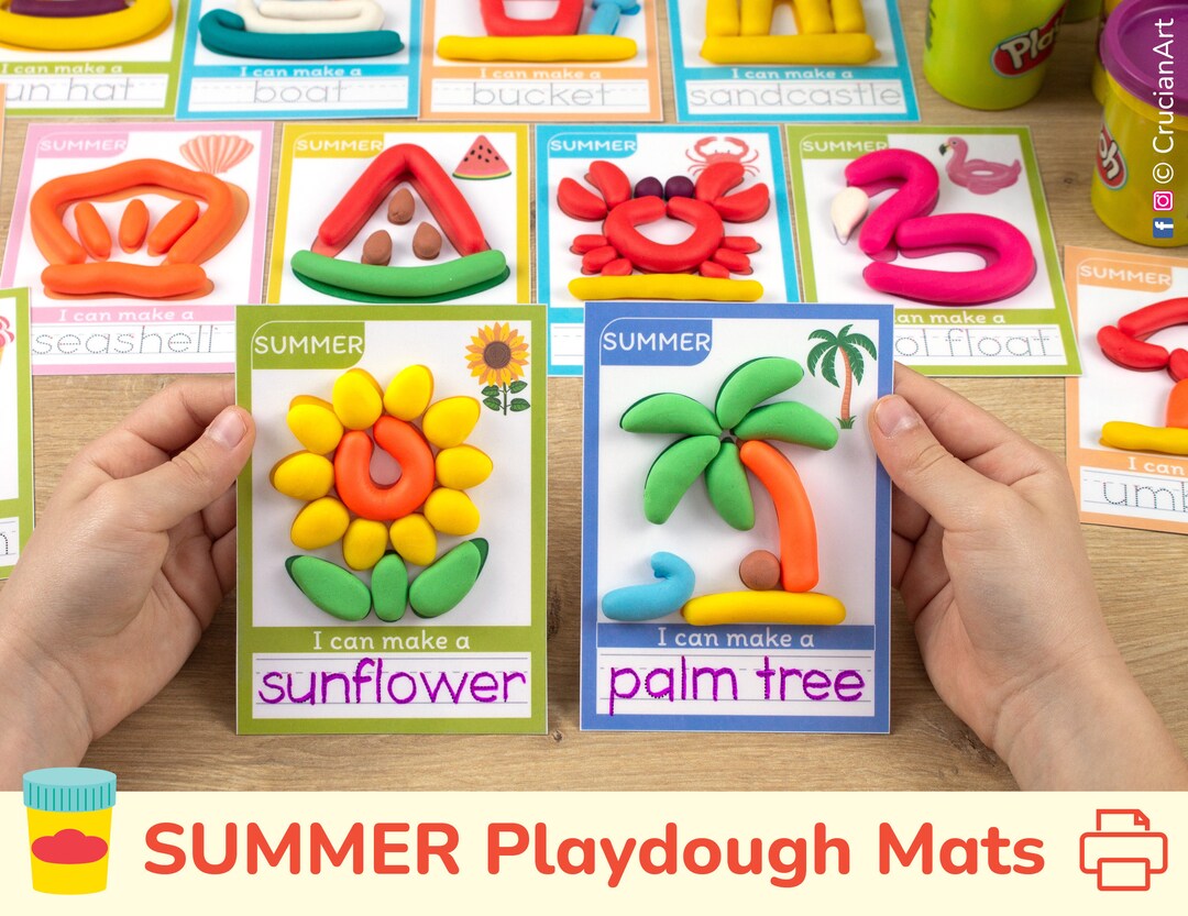 Summer Playdough Mats. Printable Play Dough Activity. Toddler Preschool ...