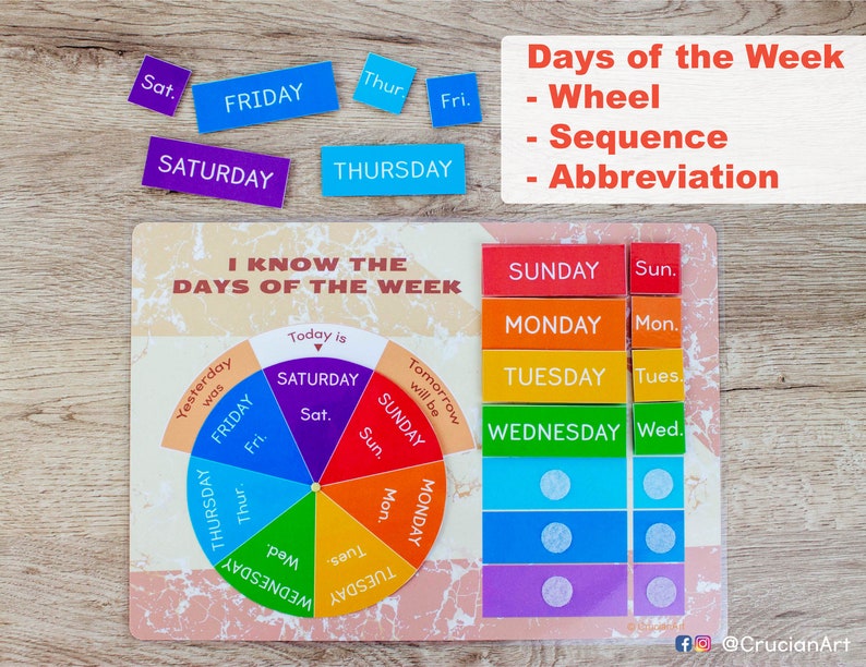 Days of the Week Printable Activity. Circle Time Homeschool - Etsy