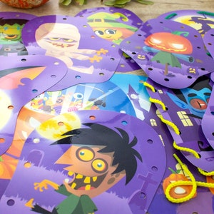 HALLOWEEN Printable Lacing Cards. Toddler and Preschool Fine Motor ...