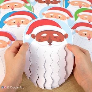 Santa’s Beard Cutting Activity. Christmas Scissor Skills Printable ...