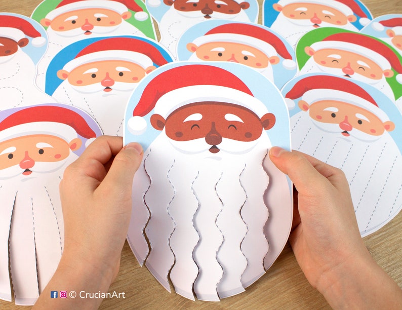 Santas Beard Cutting Activity. Christmas Scissor Skills - Etsy