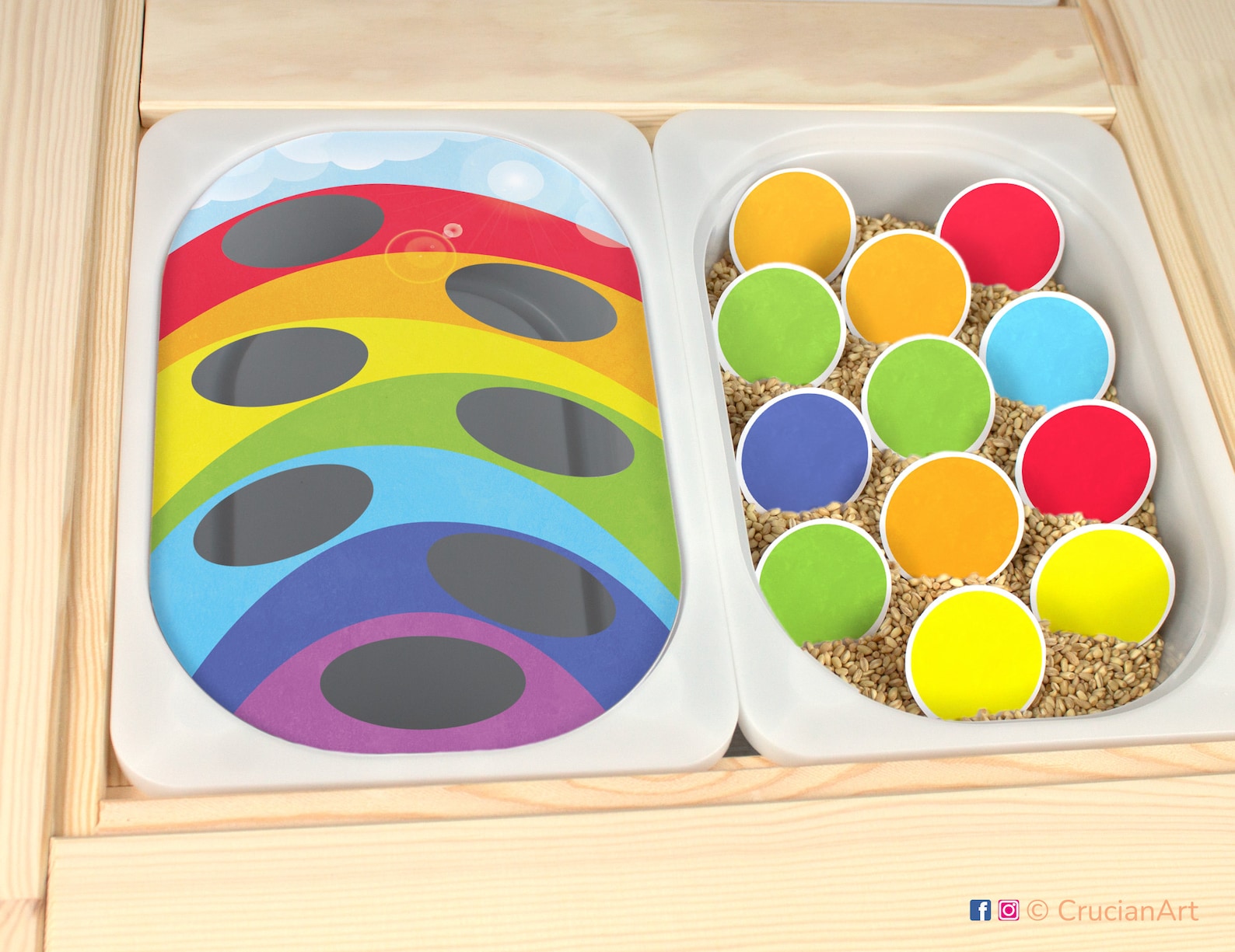 Rainbow Colors Flisat Insert: Color Sorting Activity for Sensory Table ...