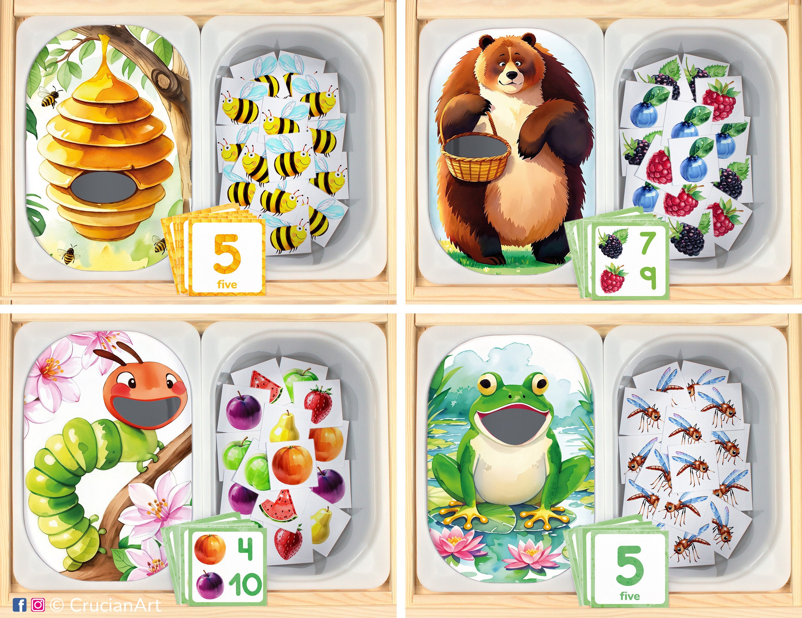 Flisat Insert Growing Bundle: Set of Printable Templates for Sensory ...