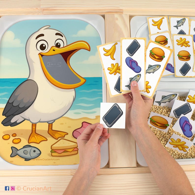 Feed the Seagull Flisat Insert: Matching Activity for Sensory Table ...