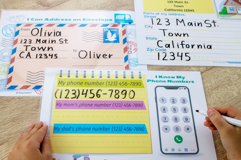 Personalized Phone Number & Address Practice Worksheet. | Etsy