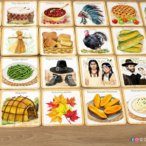 Thanksgiving Day Memory Game: Printable Toddler, Preschool ...