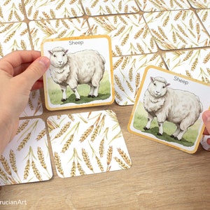 On the Farm Memory Game: Printable Matching Activity. Farm Animals ...
