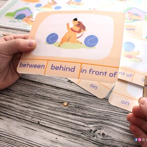 Positional Words Printable Cards. Preposition Flashcard. Prepositional ...