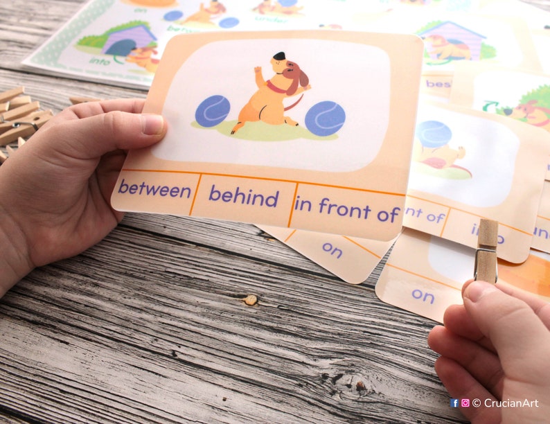 Positional Words Printable Cards. Preposition Flashcard. - Etsy