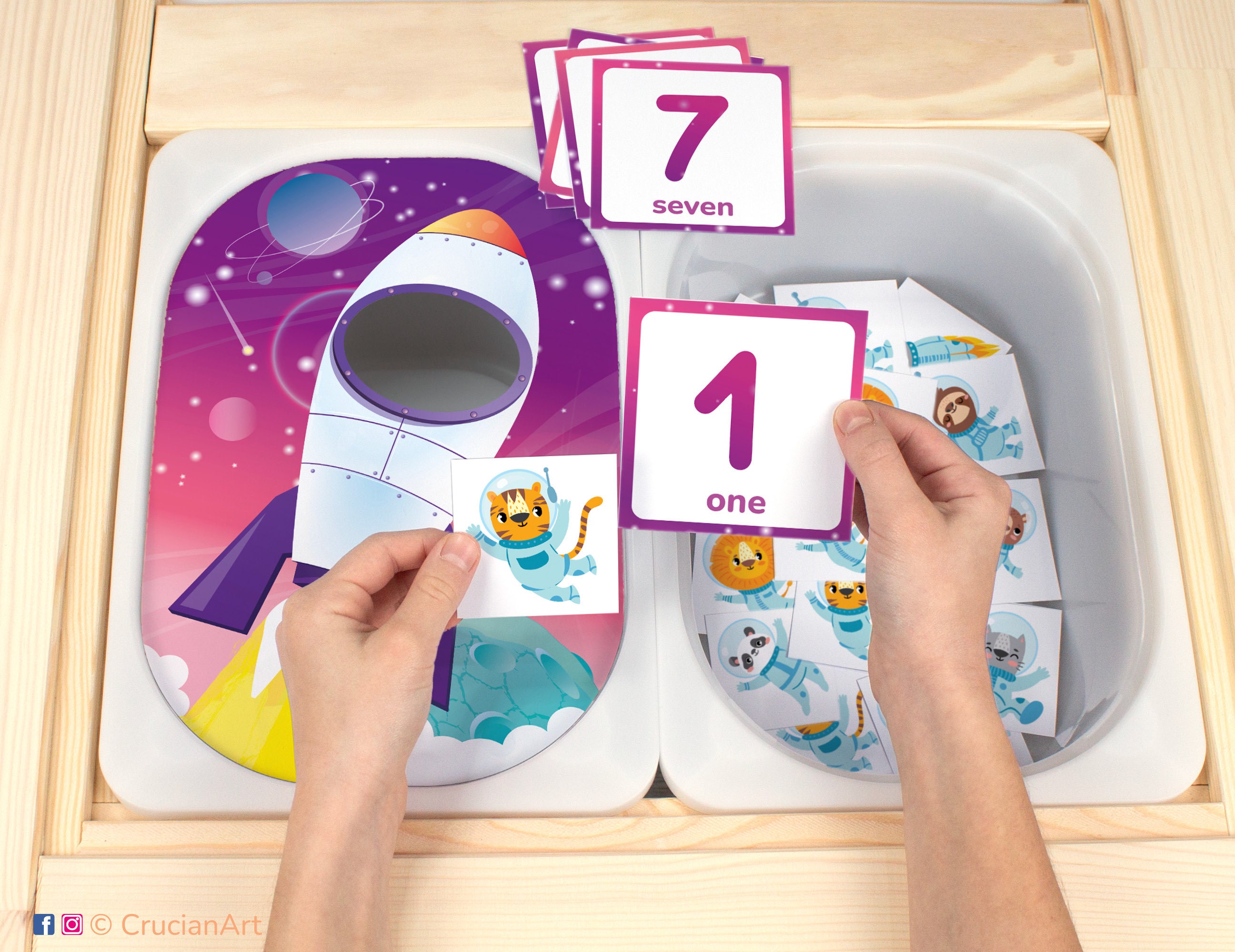 Astronauts Counting Flisat Insert: Printable Outer Space Activity for ...