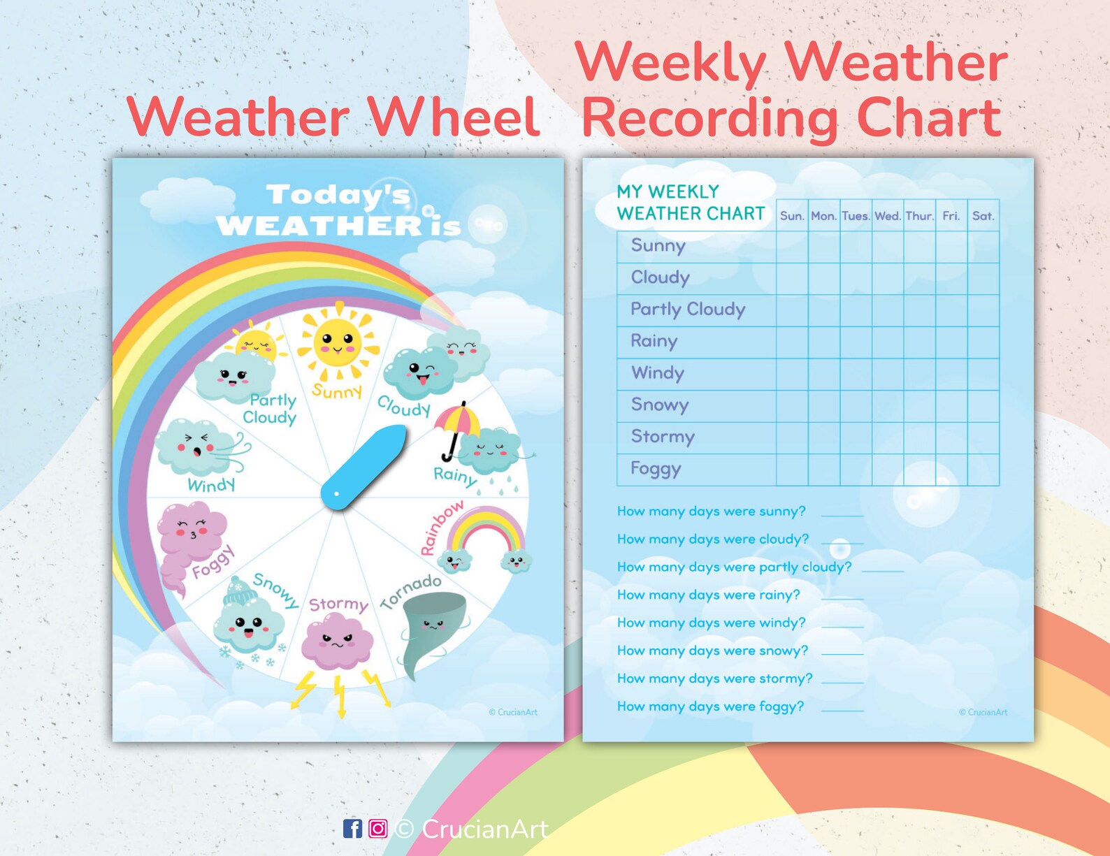 Weather Wheel Activity. Homeschool Preschool Kindergarten - Etsy