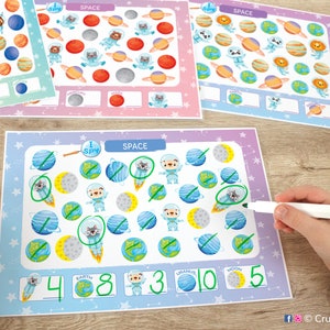 I Spy Space Counting Activity. Solar System Planets Printables Count to ...