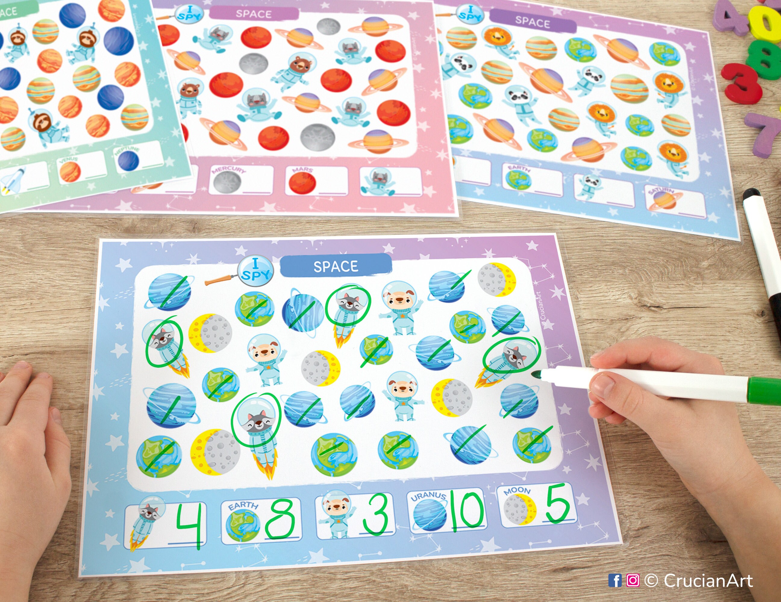 I Spy Space Counting Activity. Solar System Planets Printables - Etsy