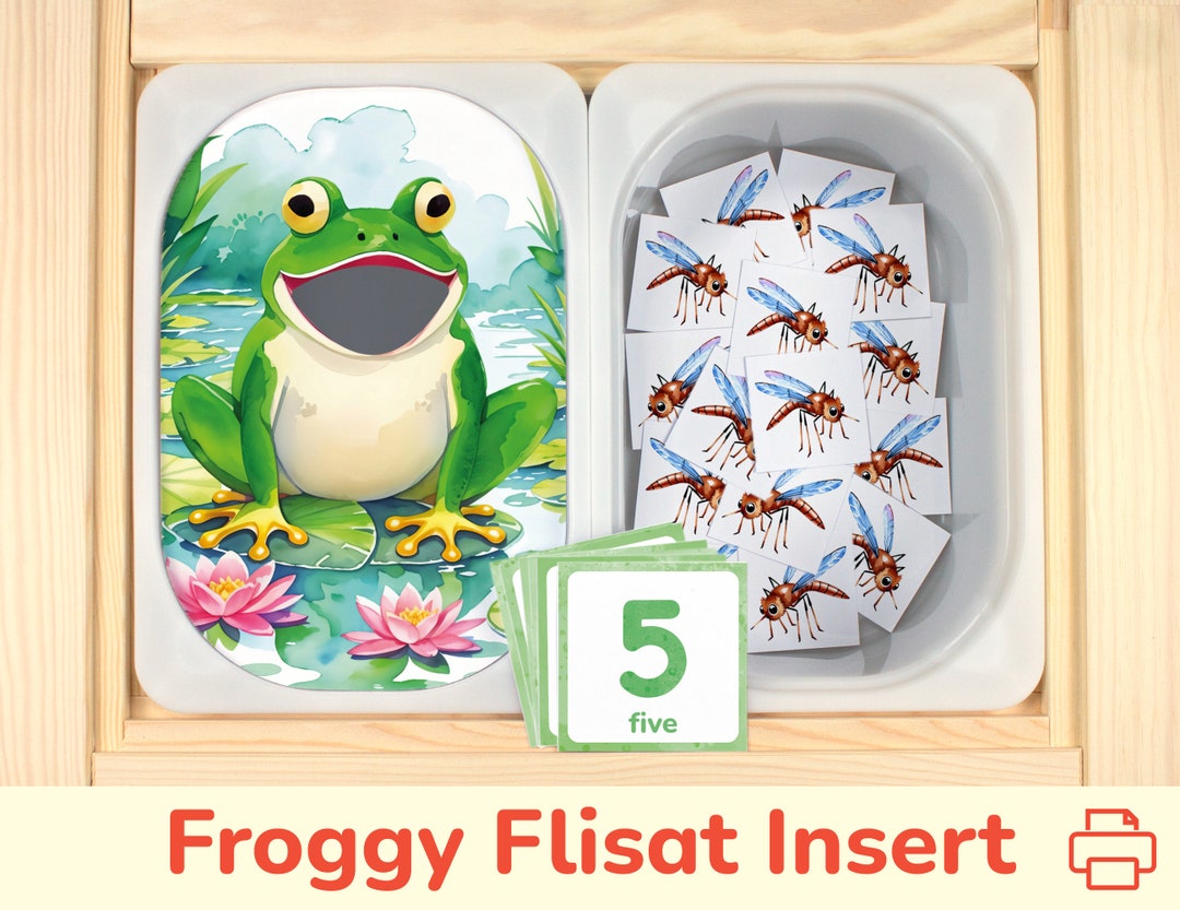 Pond Life Flisat Insert: Printable Frog and Mosquitoes Counting ...