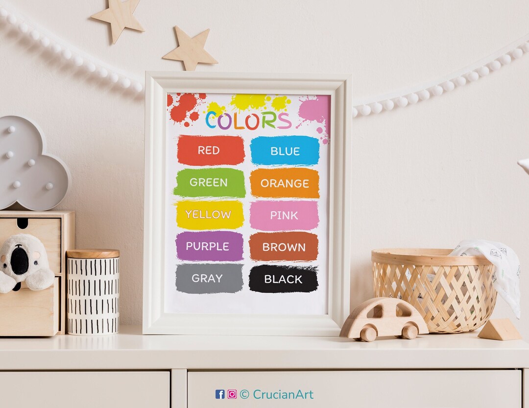 Colors Educational Poster. Playroom Learning Materials. Printable ...
