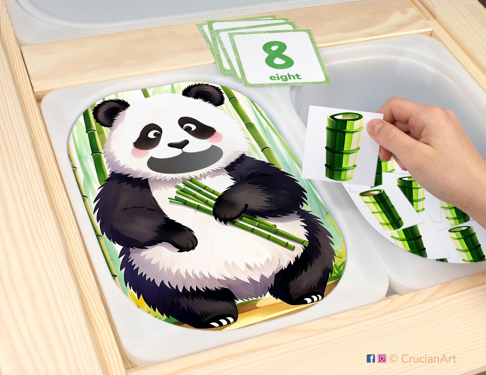Feed the Panda Flisat Insert: Printable Insert Template for Sensory ...