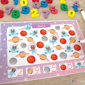 I Spy Space Counting Activity. Solar System Planets Printables Count to ...