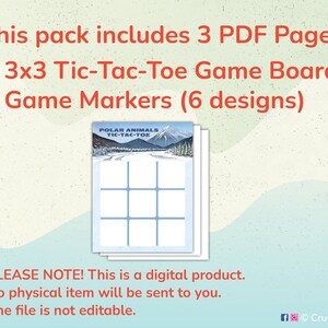 Arctic Animals Tic-tac-toe Game: Preschool, Kindergarten Printable ...