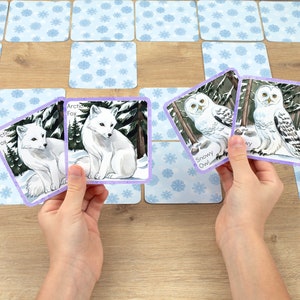 Polar Animals Memory Game: Printable Toddler Preschool Kindergarten ...