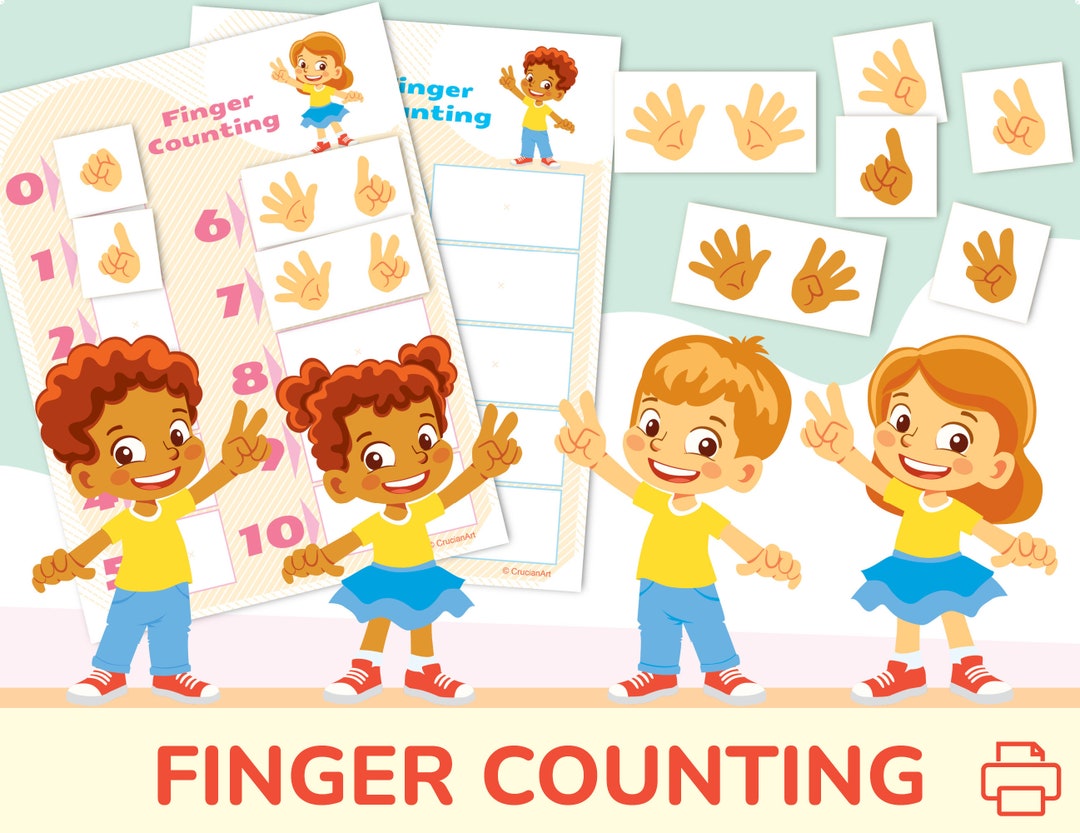 Finger Counting Printable Activity. Number Match Toddler and Preschool ...