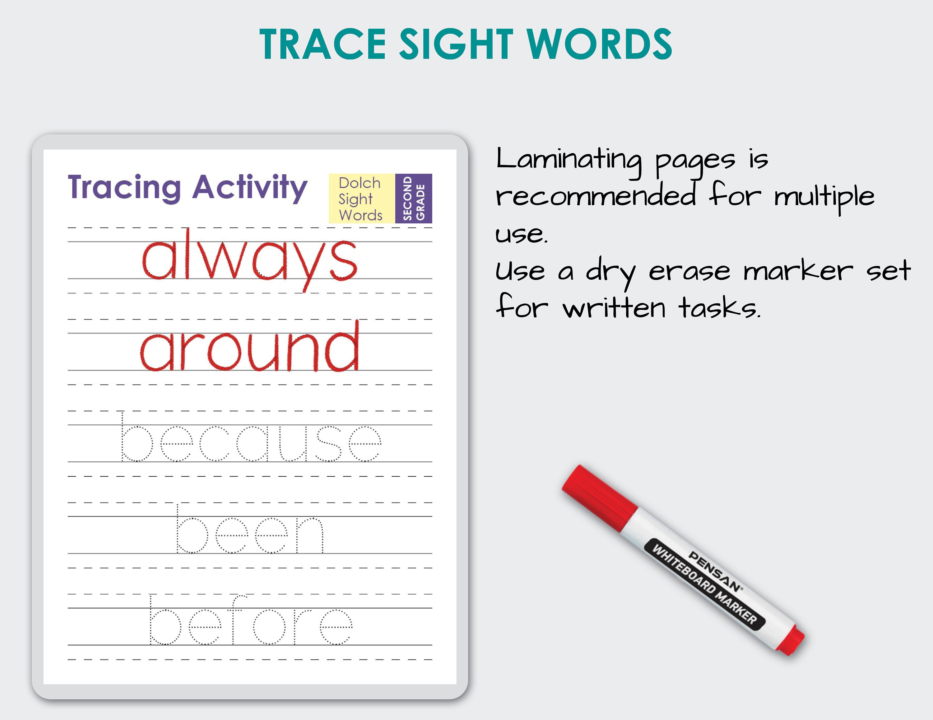 2nd Grade DOLCH Sight Words. Printable Second Grade Dolch Sight Word ...