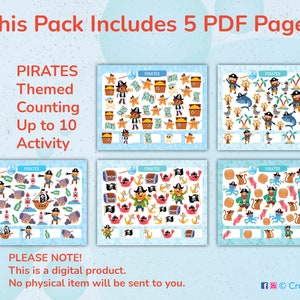 Pirates I Spy Counting Activity. Count to 10 Worksheets for Boys. Early ...